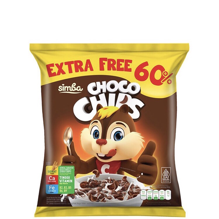 Jual Simba Choco Chips Sereal Cokelat 55g/80g dengan Harga